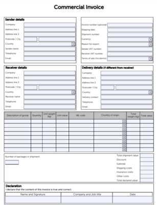 Commercial Invoice Tips & Examples For Ecommerce - ShippyPro